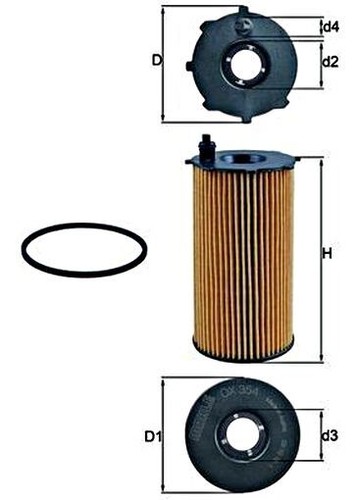 MAHLE Oil Filter For JEEP DODGE Cherokee Wrangler III Nitro 68032204AB ...