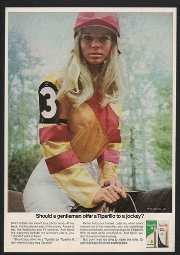 1969 TIPARILLO Cigars - SEXY WOMAN JOCKEY - HORSE RACING - VINTAGE AD ...