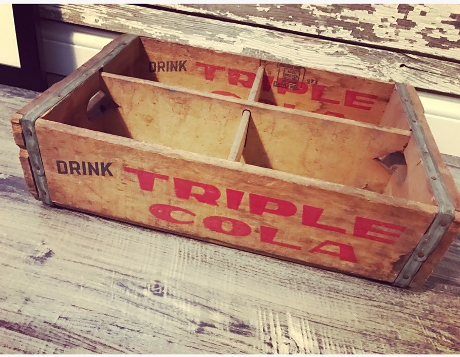 Very Rare Vintage 1950's Drink Triple Cola Wood Soda Pop Very Rare Vintage 1950's Drink Triple Cola Wood Soda Pop