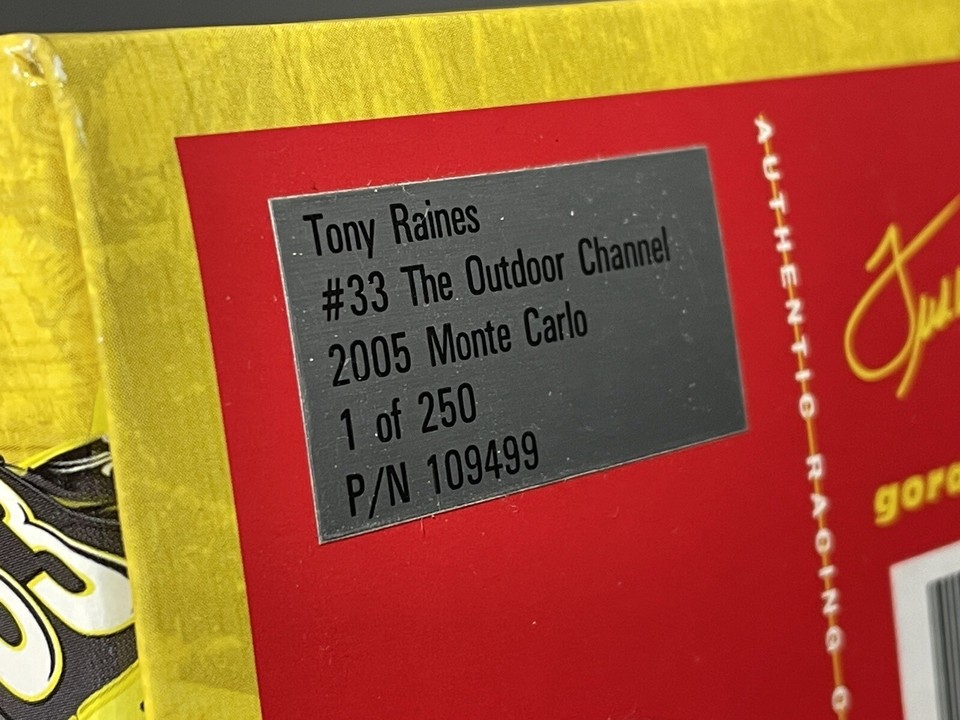 Tony Raines #33 Autographed The Outdoor Channel 2005 Harvick 1/24 ...
