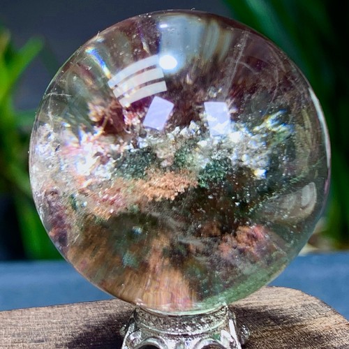 61G Natural Green Ghost Crystal Quartz Ball Crystal Sphere Mineral ...
