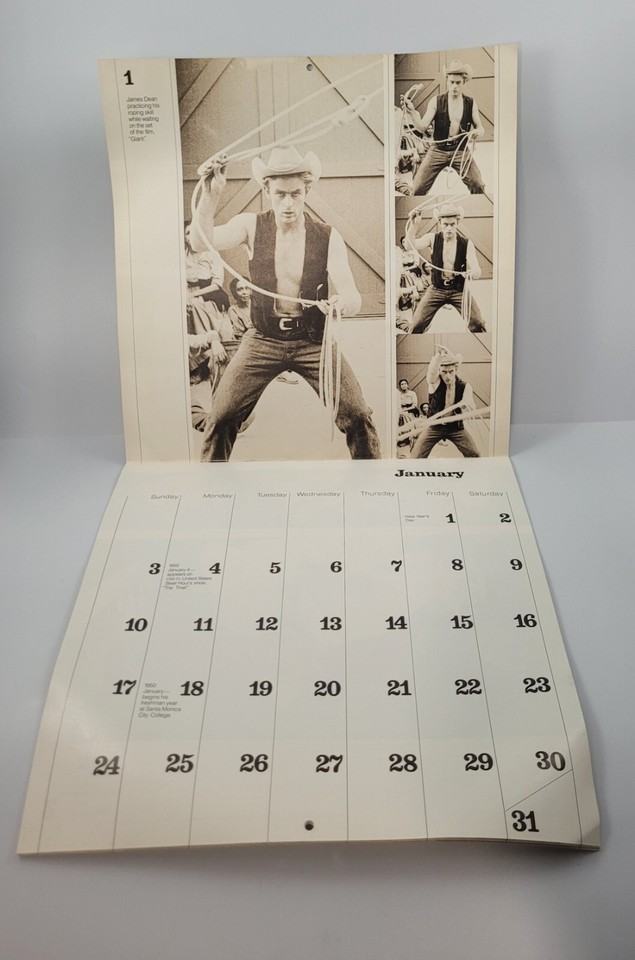 THE JAMES DEAN CALENDAR PHOTOGRAHED BY SANFORD ROTH 1982 VINTAGE | eBay
