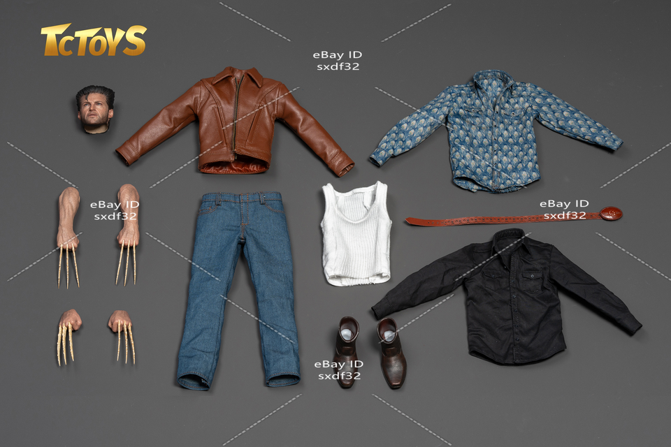 1:6 Male Wolverine Logan Man Head Hands Clothes For 12" Action Figure ...