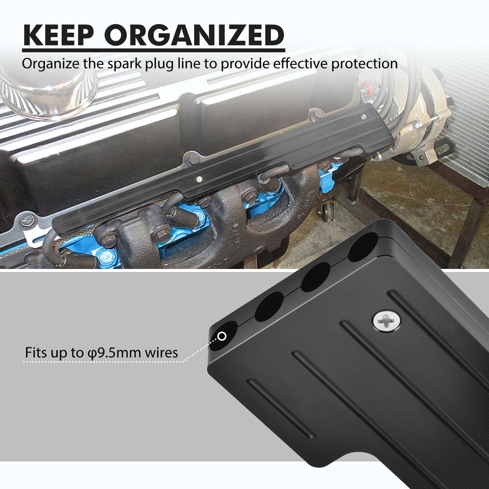 CNC Billet Aluminum Spark Plug Wire Looms Holders For Chevy SBC BBC 350 ...