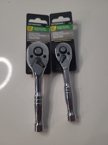 Pittsburgh 2 Pc. Stubby Ratchet Set 1/4" And 3/8" Drives. Quick Release ...