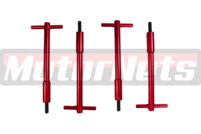 4x Red Wing Nut Aluminum Valve Cover T-Bar 1/4"-20 Chevy Ford Mopar SBC ...