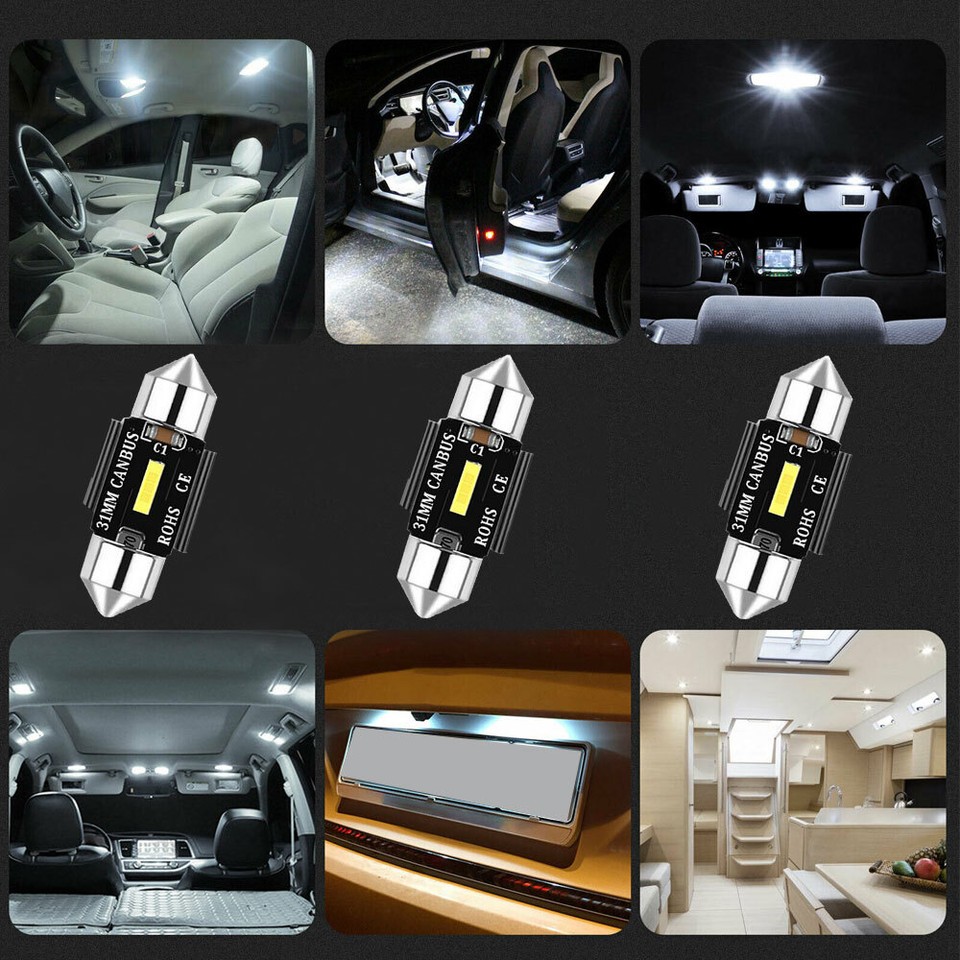4x White 12V 31MM Lamp Car LED Interior Light Dome Bulbs Error Free ...