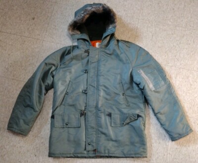 VTG Military Type N-3B-200 Green Parka Coat Pilot Flying Snorkel Jacket ...