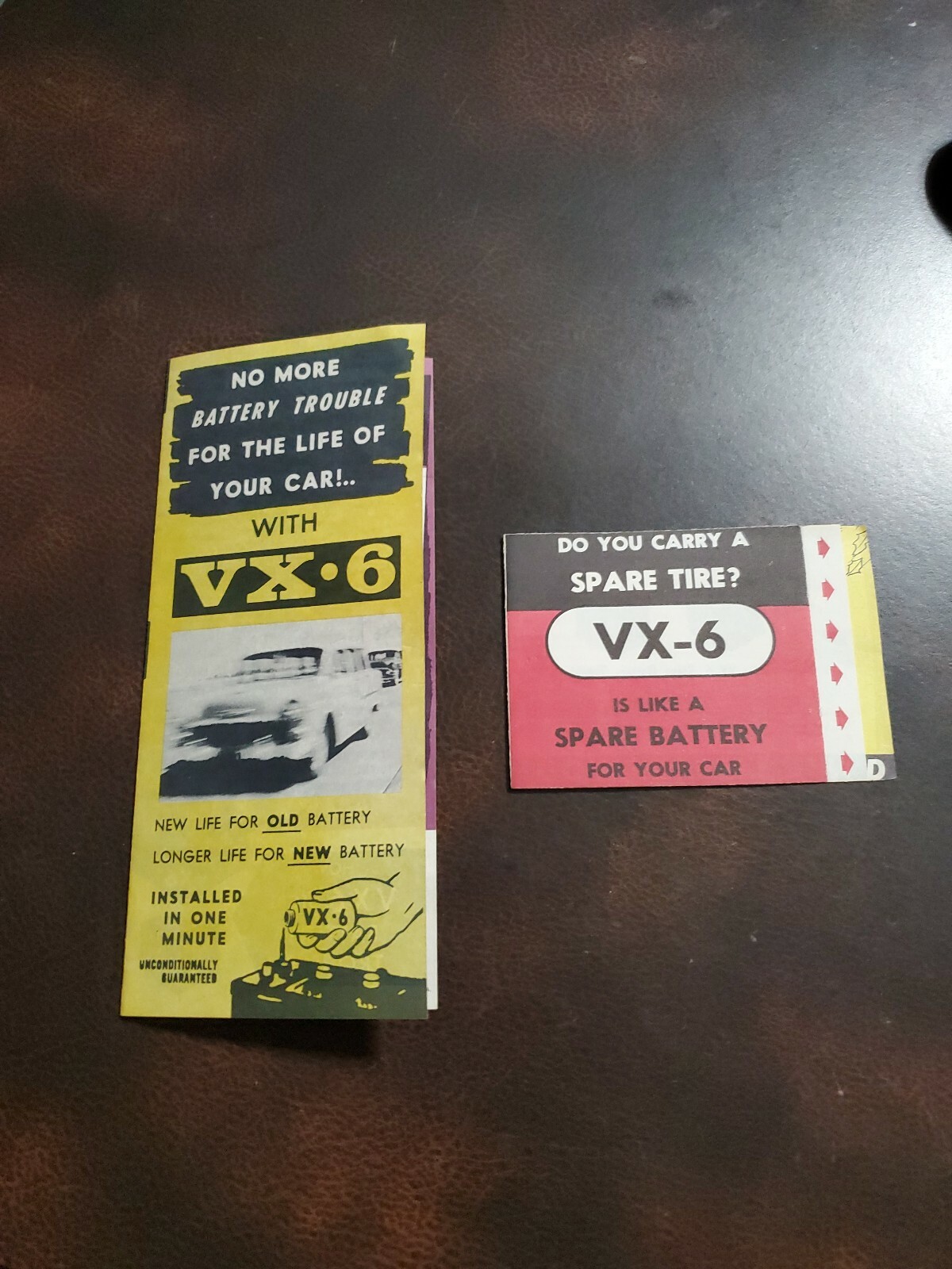 2 Vintage VX-6 Battery Additive Automobile Brochures | eBay