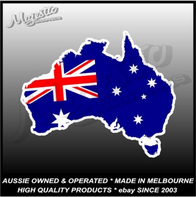 AUSSIE FLAG MAP DECAL - 210mm x 170mm - CAR DECALS | eBay