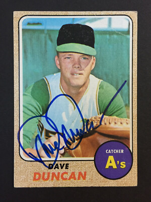 Dave Duncan A's Athletics signed 1968 Topps baseball card #261 Auto ...
