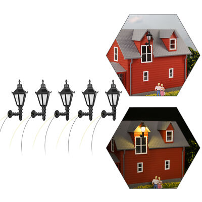 LBD02 5pcs Model Railway O Scale 1:50 Outdoor Hanging Lamp Wall Lights ...