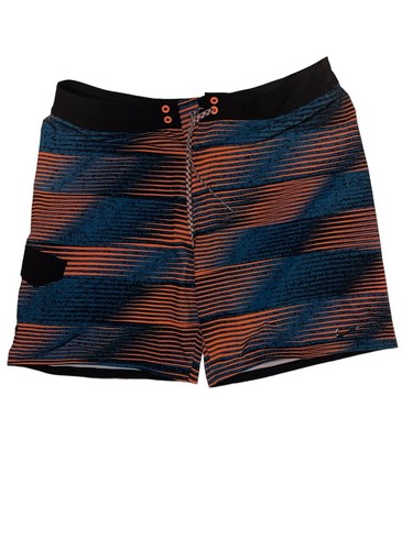 Nike Swim Trunks Men 38 Lace Up Neon Orange Blue Pocket Beach Vacation ...