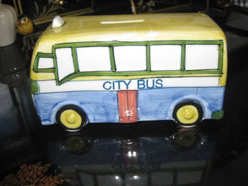 Ceramic Coin Bank City Bus 29 Andrea by Sadek | eBay