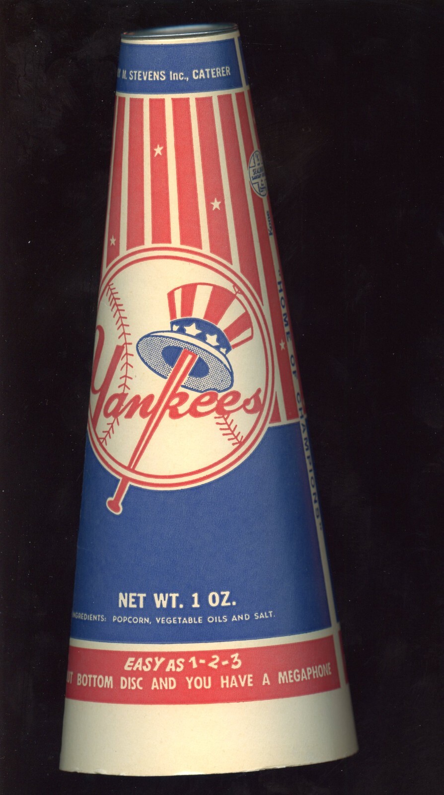 Original 1960's Harry M. Stevens New York Yankees Popcorn Megaphone | eBay