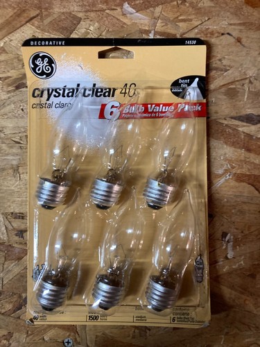 New-Lot of 6 GE Crystal Clear Bulb 40w / 40CAM / CL CD6 | eBay