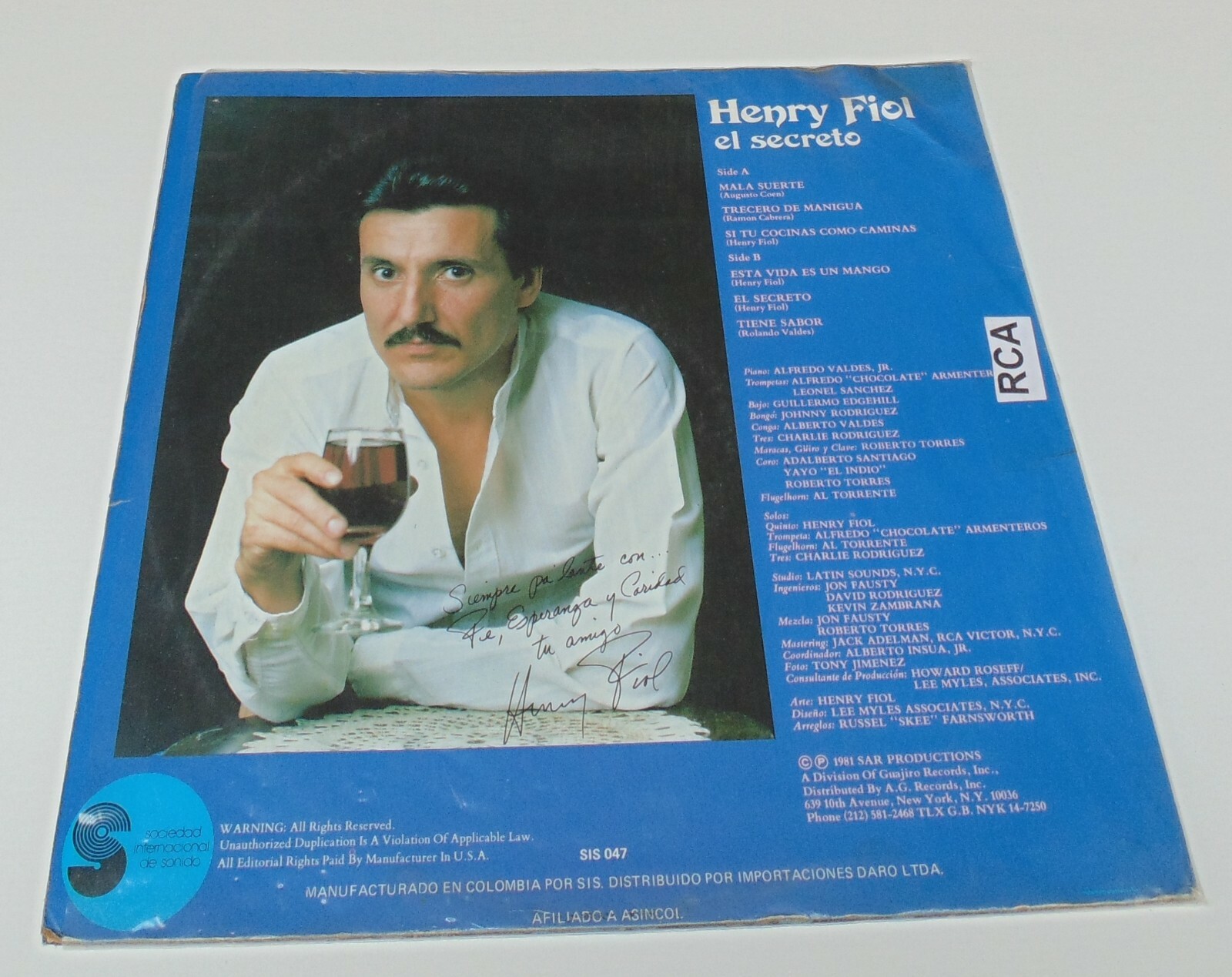 HENRY FIOL EL SECRETO LP VINYL COLOMBIA 1981 | eBay