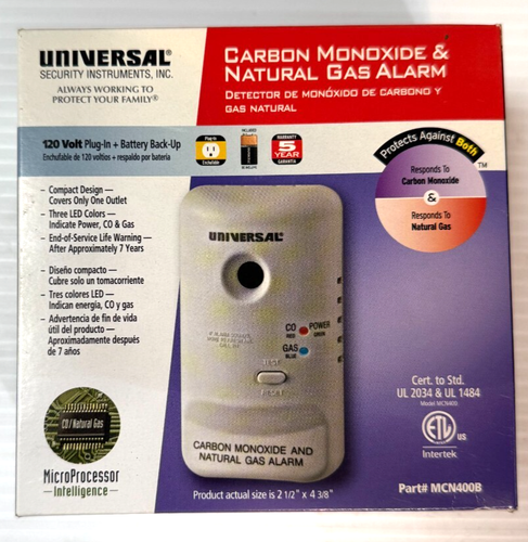 Universal Security Instruments Plug-In Carbon Monoxide Natural Gas Alarm MCN400B | eBay