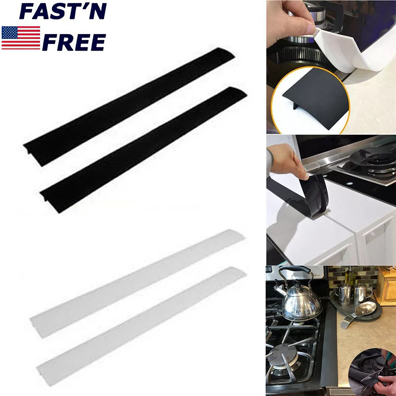 2Pcs Kitchen Silicone Stove Counter Gap Cover Oven Guard Spill Seal ...