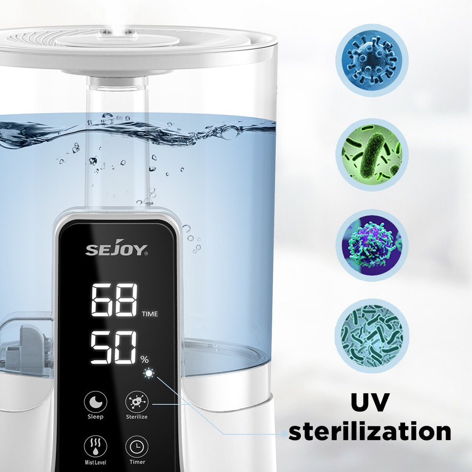 6L Ultrasonic Humidifiers For Bedroom Large Room Office Cool Mist Air ...