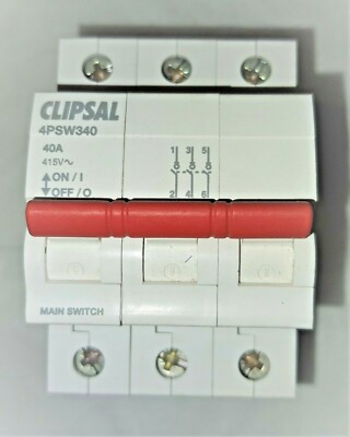 Clipsal ISOLATOR SWITCH 3-Pole 415V DIN Rail Mount, Grey 40A NEW ...