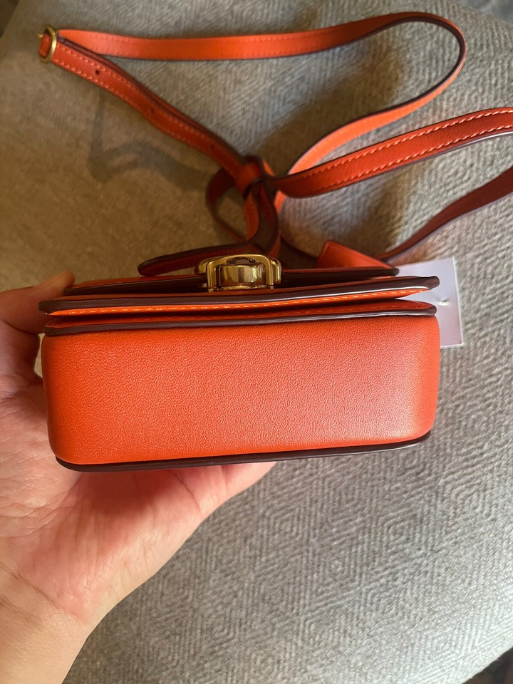 Coach Studio 12 Micro Mini Glovetanned Leather Crossbody Sun Orange NWT ...