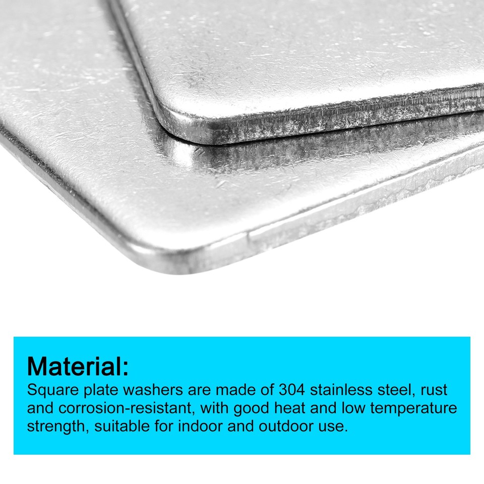 Square Washer, 50Pcs M8x20x20x2mm 304 Stainless Steel Square Plate ...