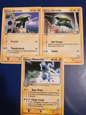 Pokemon Cards Manectric and Sharpedo plus evolutionary line (Team Magma ...