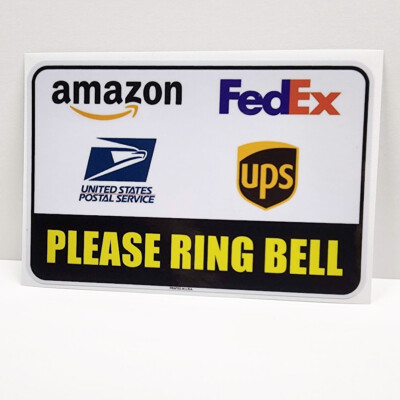 PLEASE RING BELL DECAL / Vinyl Sticker, USPS Fedex Amazon UPS, delivery ...