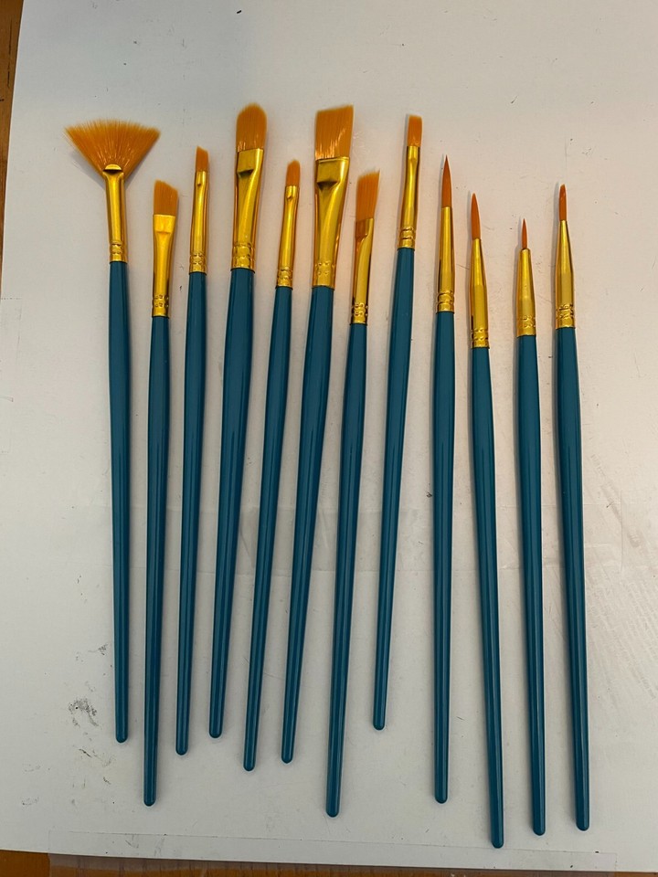 Wonder & Weiss Golden Synthetic 12 Piece Mixed Media Paint Brushes | eBay