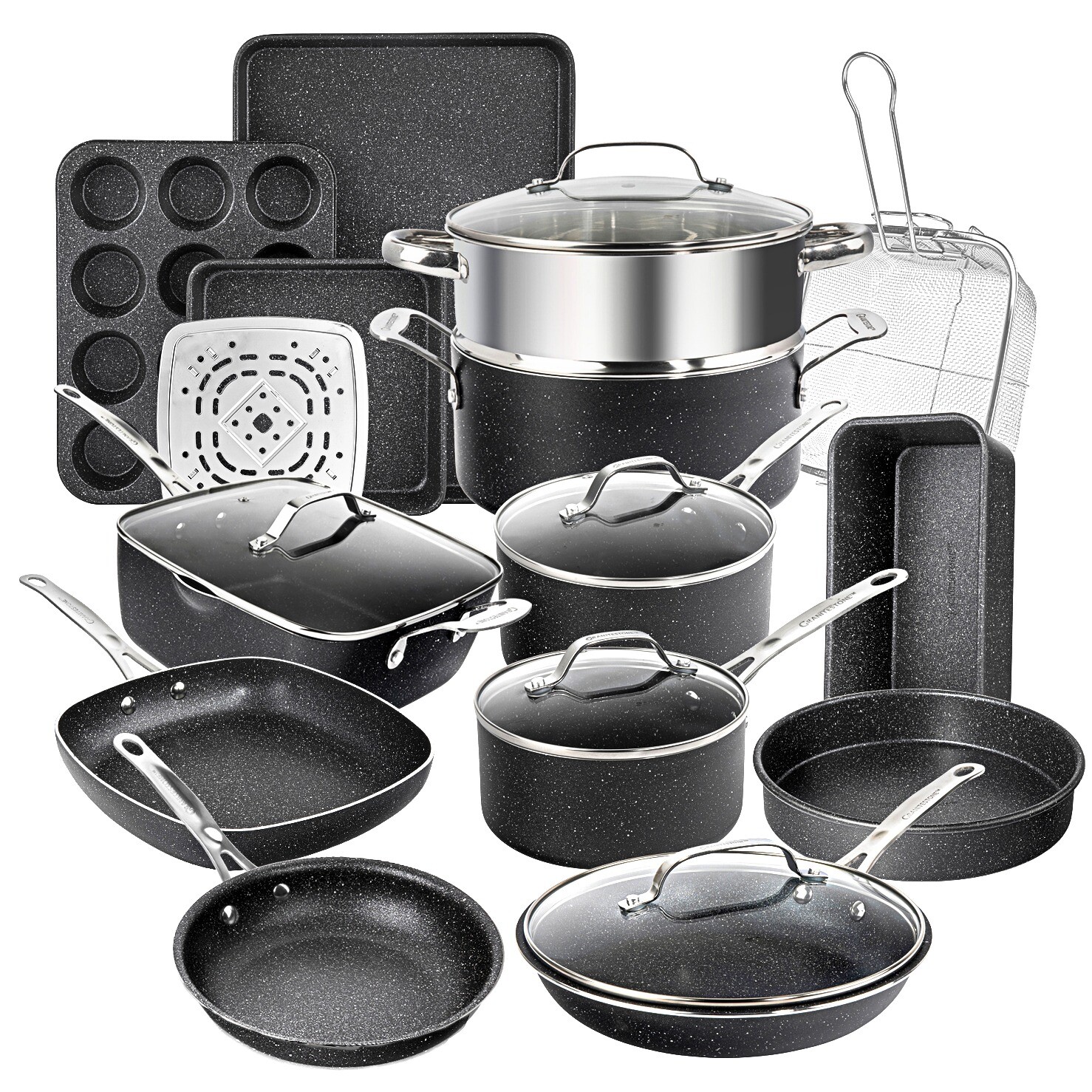 Granitestone 20 Piece Complete Kitchen in Box, Nonstick Cookware ...