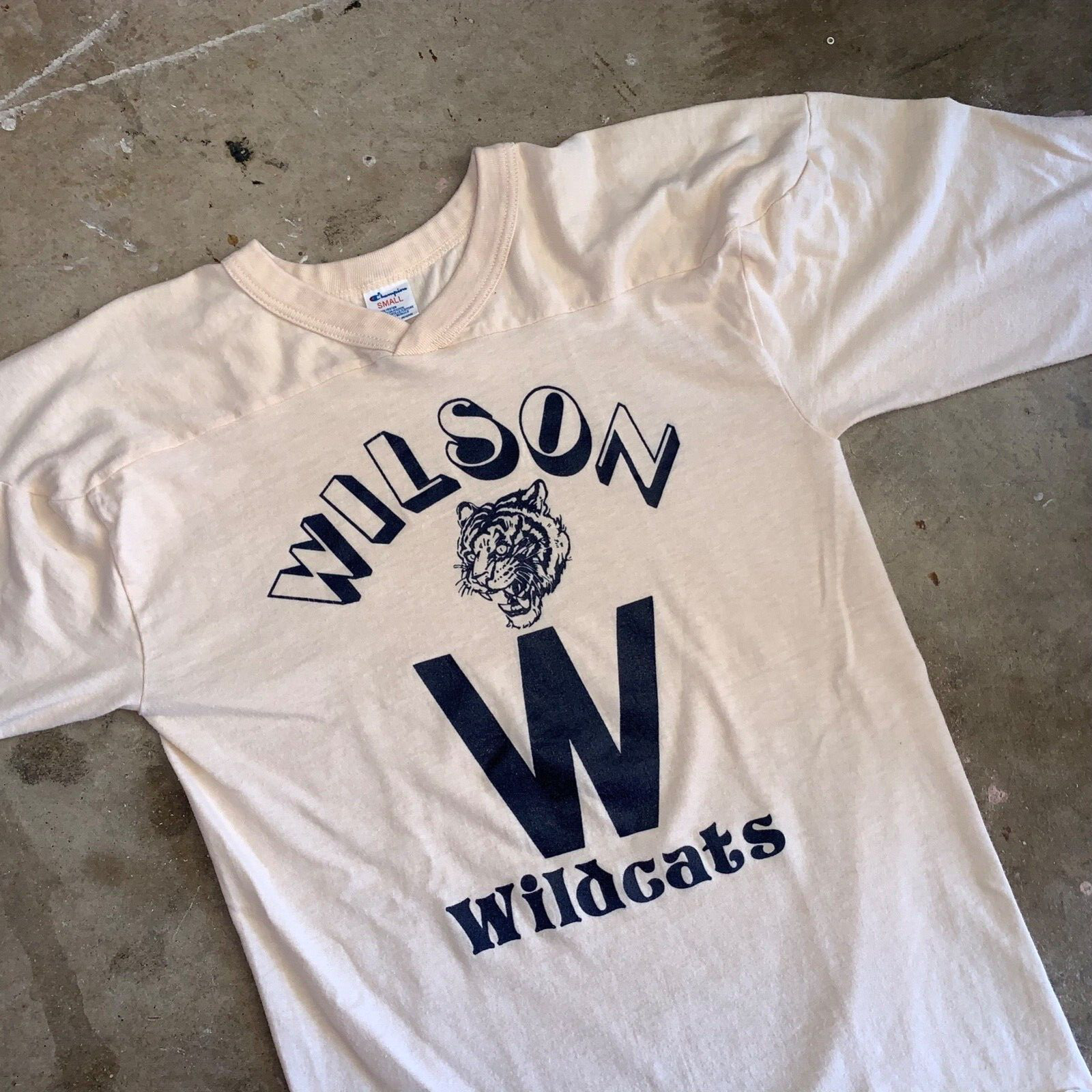 80s VINTAGE CHAMPION BRAND TAG SHIRT WILSON WILDCATS … - Gem