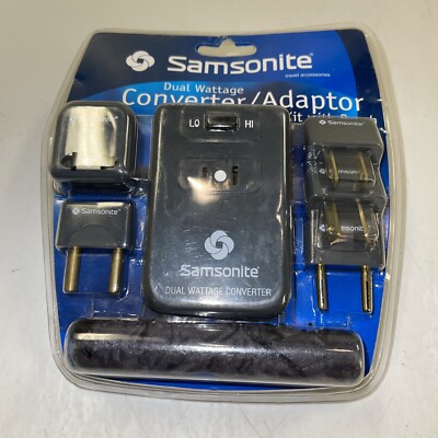 Samsonite Travel Dual Wattage Converter Adapter Plug Kit With Pouch New ...
