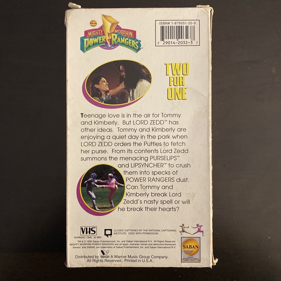 Mighty Morphin Power Rangers - Two For One (VHS) HTF OOP Pink Ranger ...