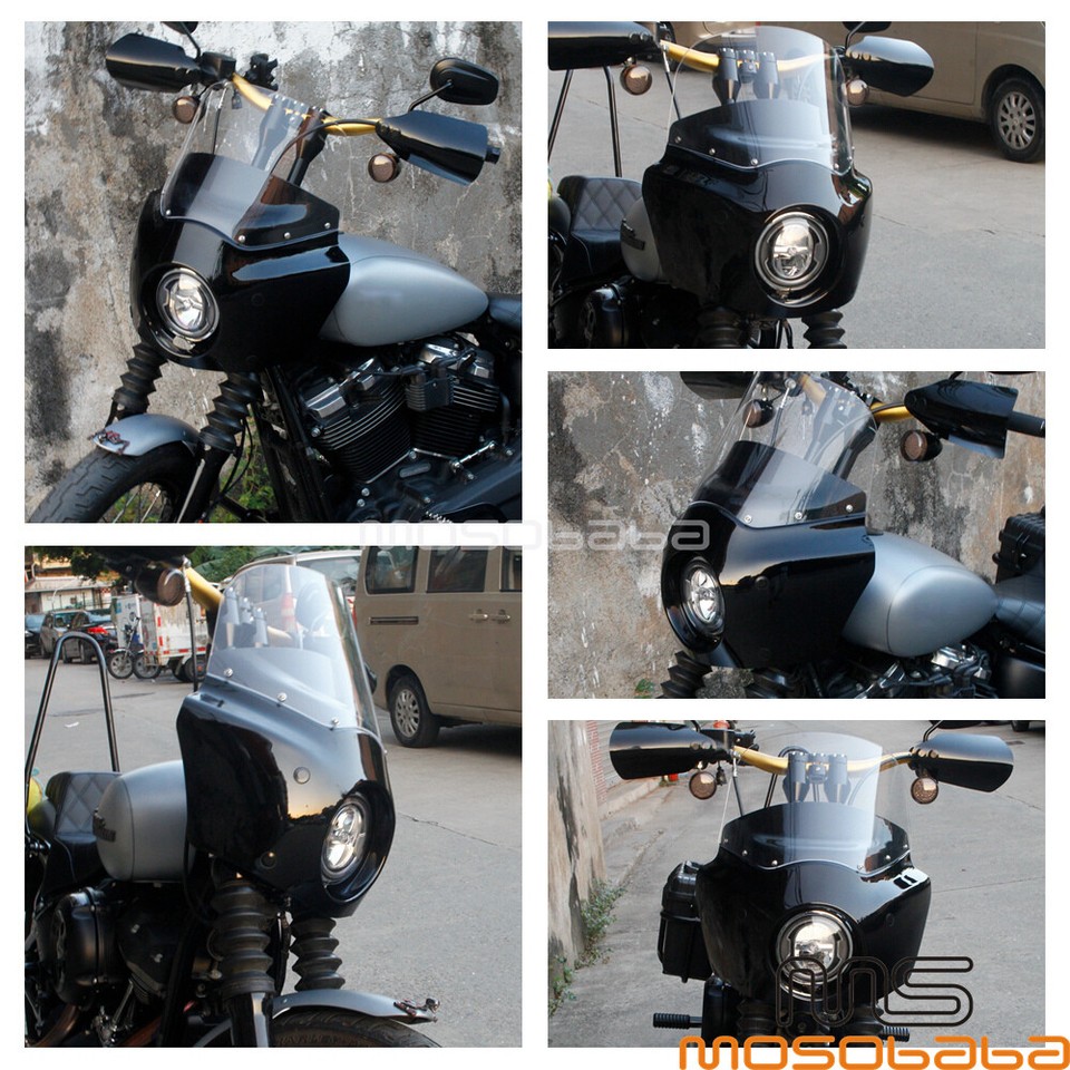 11" Windshield Headlight Fairing For Harley Dyna Street Bob FXDB / Fat ...