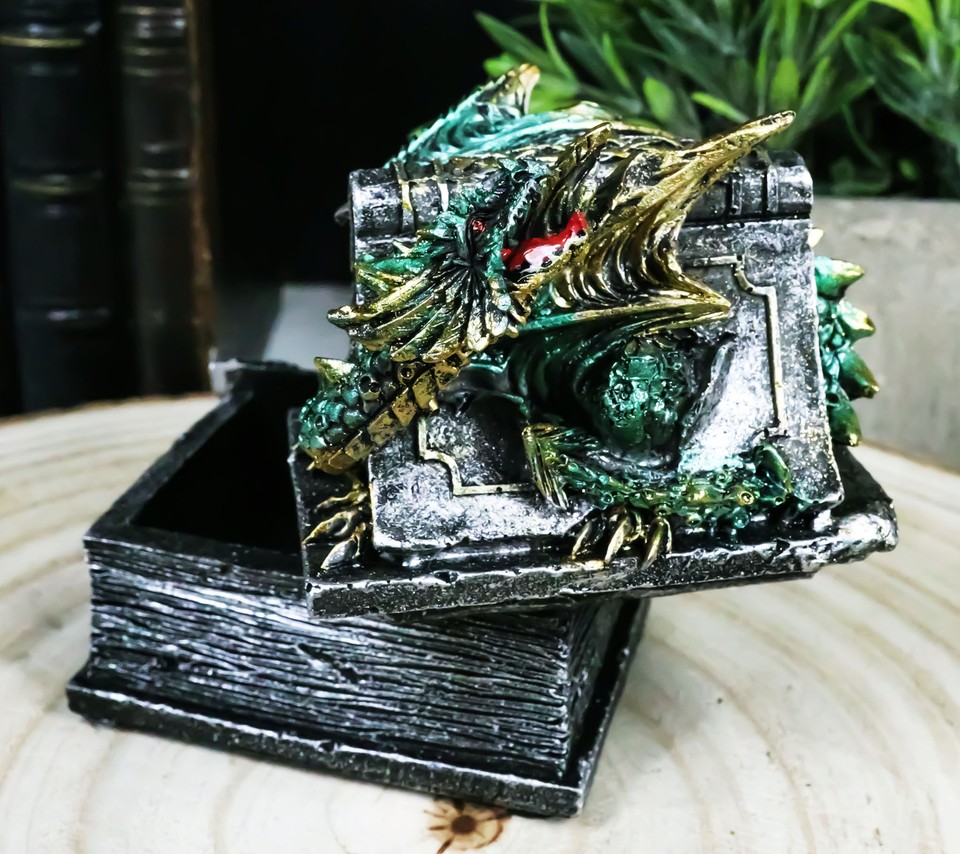 Celtic Beowulf Dragon Trapped In Tombstone Small Jewelry Trinket Box ...