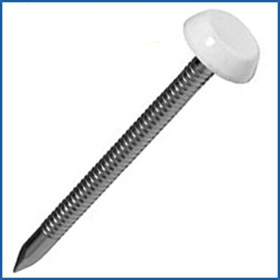 WHITE POLYTOPS CLADDING PINS - UPVC - FASCIA - SOFFIT ROOF PLASTIC TOP ...