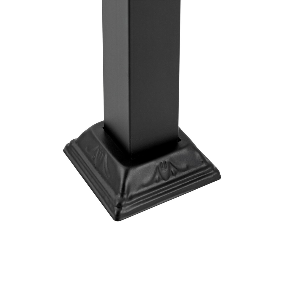 2x 38" Black Deck Railing Wrought Iron Handrail Post Kit Square Metal ...