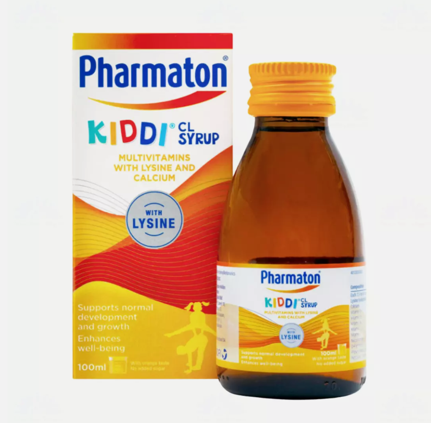 1 X Pharmaton Kiddi CL Syrup 100ml Multivitamin with Lysine & Calcium ...