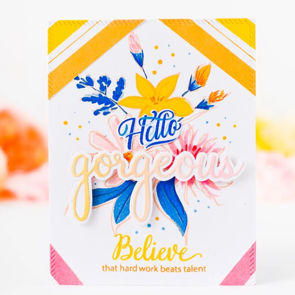 Hello Beautiful Sentiment Words w Shadows Cutting Dies – Lovely ...