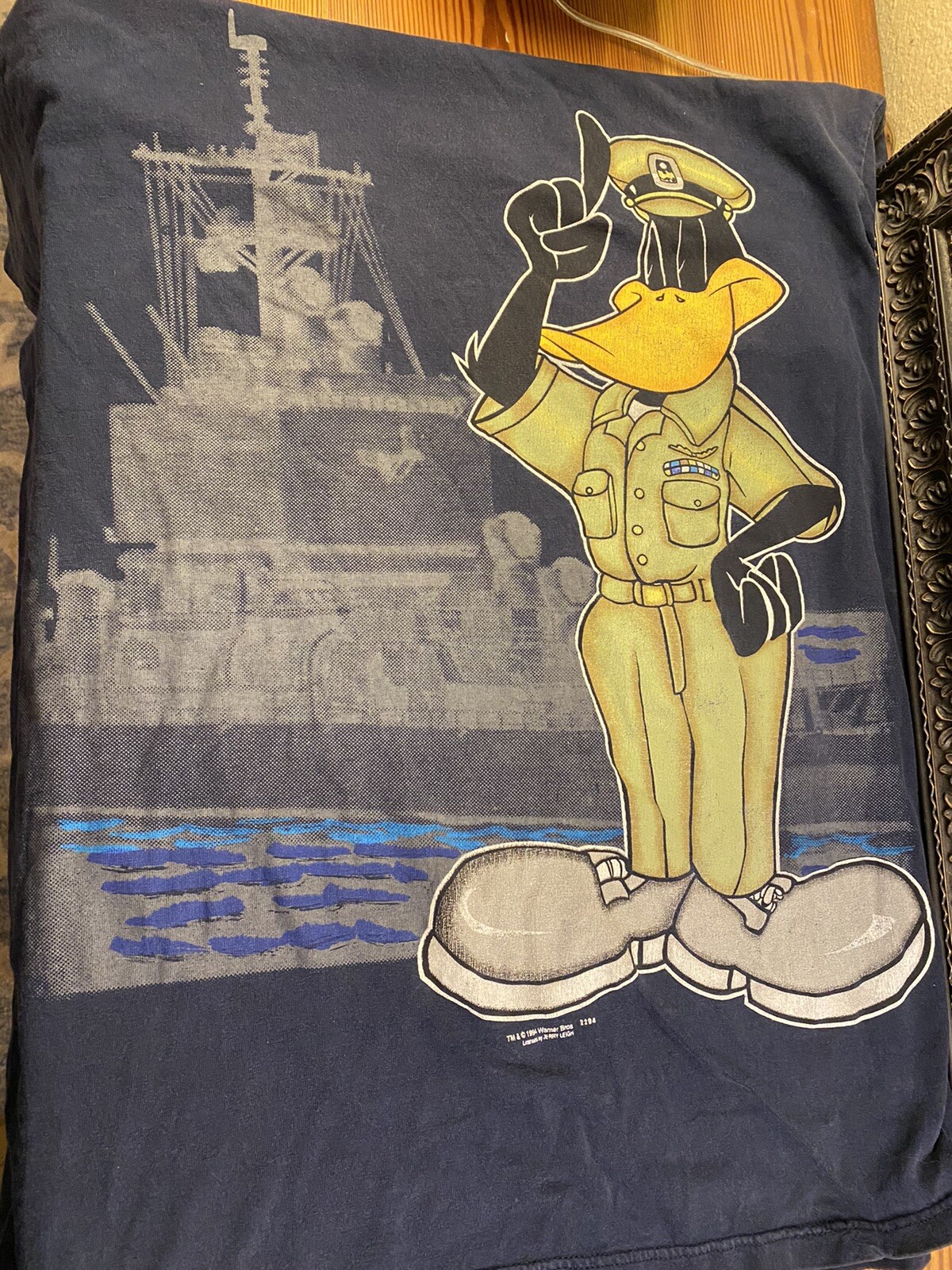 1994 Daffy Duck Aircraft Carrier MilItary T Shirt 2XL… - Gem