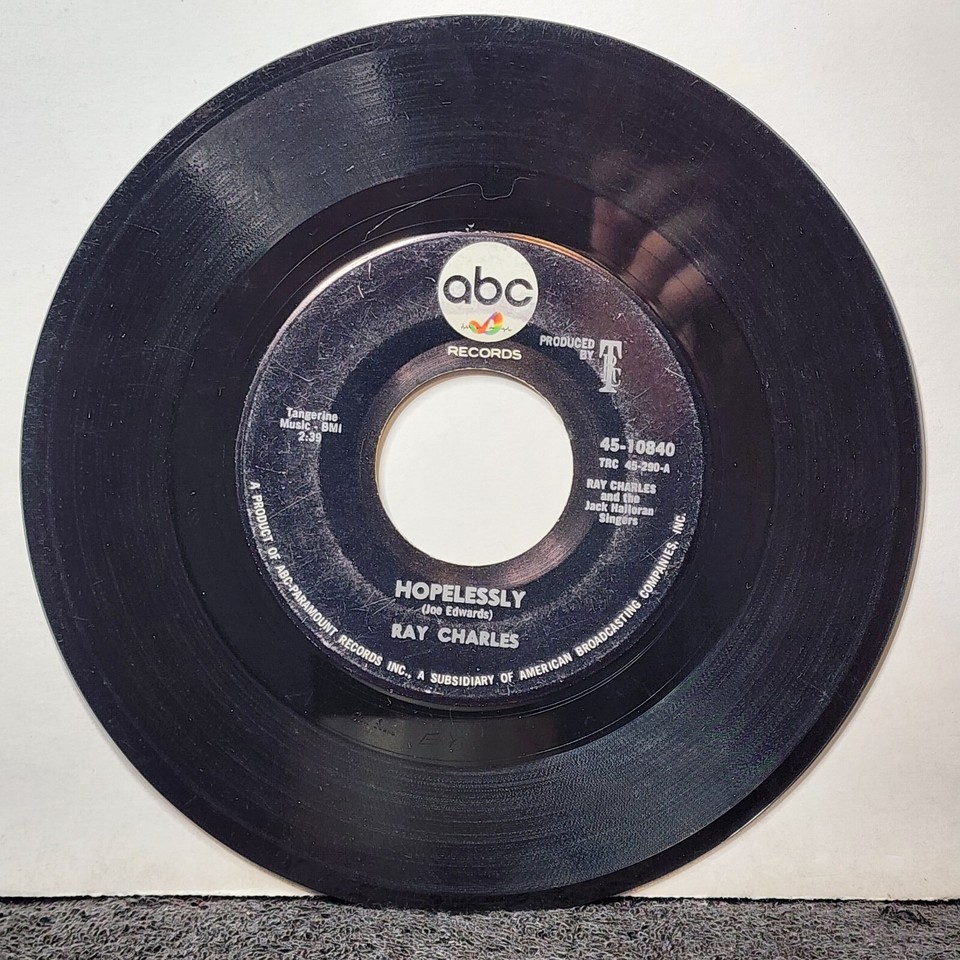 RAY CHARLES I CHOSE TO SING THE BLUES/HOPELESSLY (VG) 45-10840 45 ...