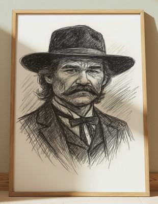 TOMBSTONE KURT RUSSELL DRAWING SKETCH PRINT 8" x 10" TOMBSTONE WALL ART ...