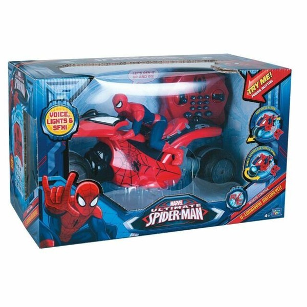 Marvel Ultimate Spiderman RC U Command 20608 Spider Man Motorcycle Toy ...