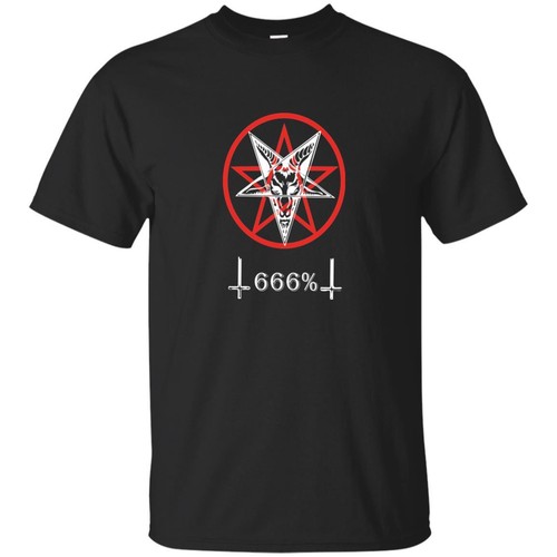 666% Satanic Pentagram Baphomet Occult Dark Inverted Cross Gothic BLACK ...