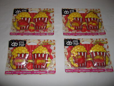 4 Swim Goggles Kids Children’s Pool Party Favor Birthday Movie Popcorn ...