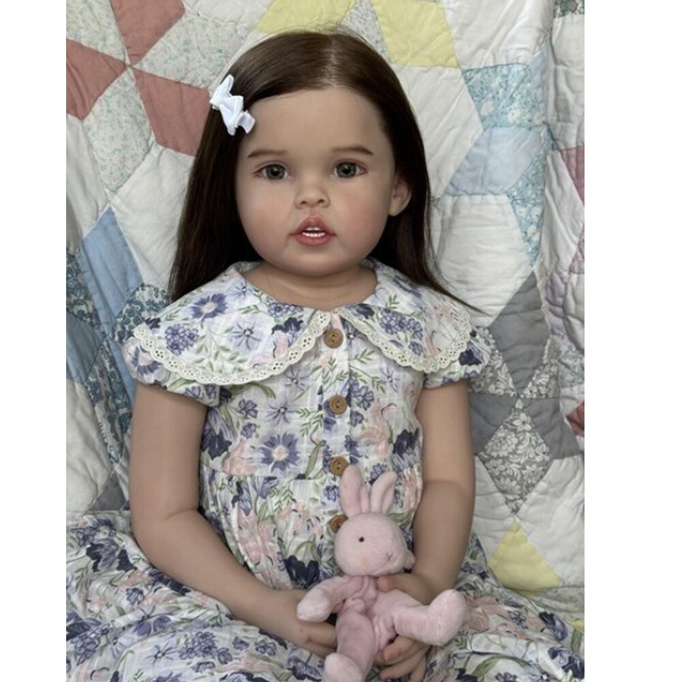 30" Huge Big Reborn Baby Doll Hand-Rooted Hair Artist Finished Toddler ...