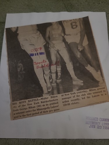 1956 GEORGE MIKAN PHOTO WALTER DUKES NBA BASKETBALL MINNEAPOLIS LAKERS ...