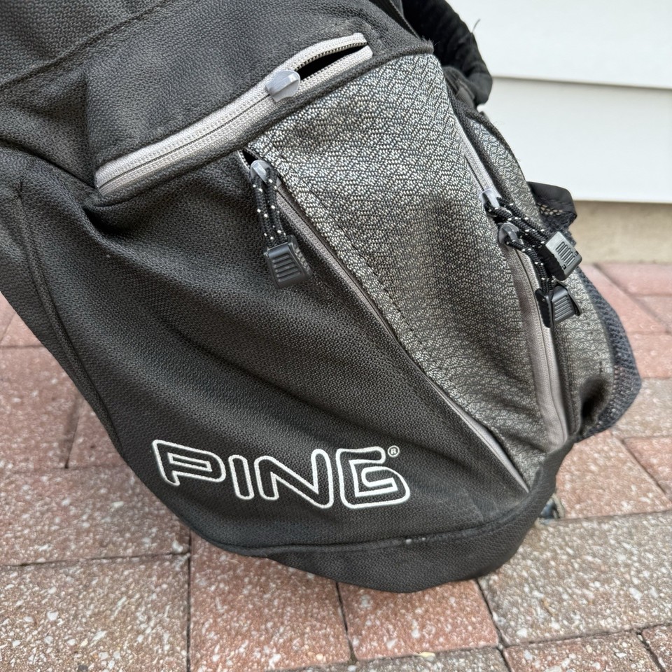 Ping Hoofer Golf Bag Dual Straps Carry Stand 4 Way Dividers Black Gray ...