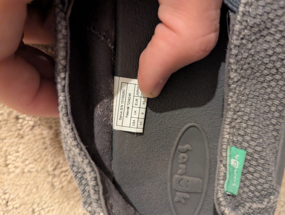 Sanuk Men's Vagabond Dark Gray Slip-On Loafers, Size 10 | eBay